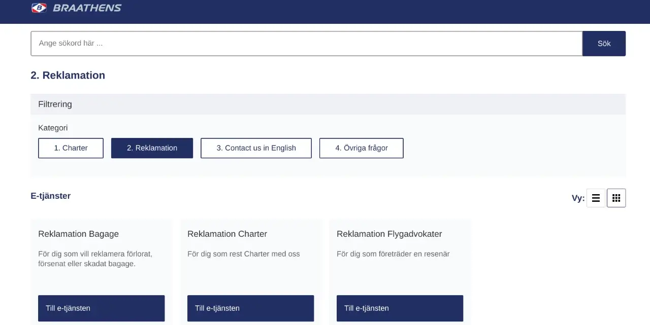 Braathens Regional Aviation klagomål & kontakt | Sverige
